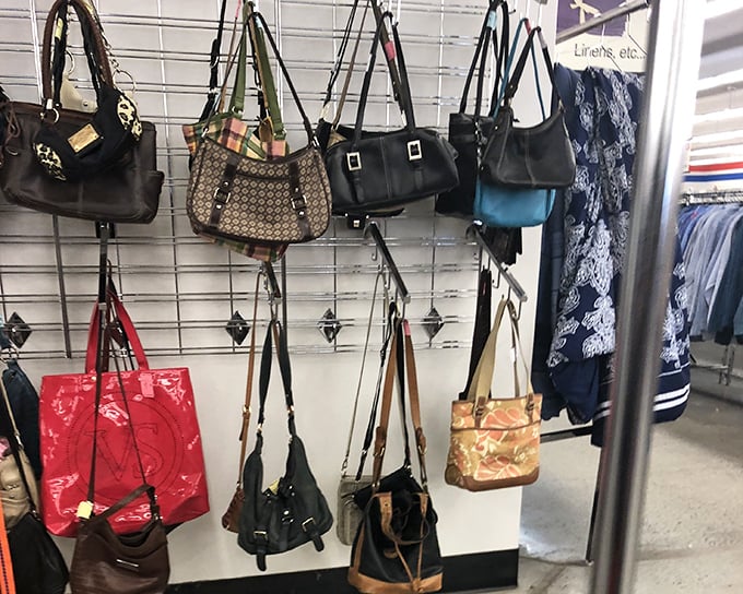Handbag heaven for the budget-conscious fashionista. Designer lookalikes mingle with genuine vintage finds in this wall of affordable arm candy.