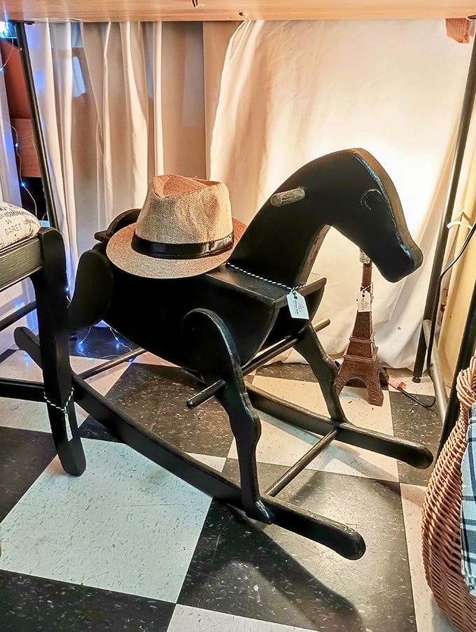 Not just a rocking horse—it's a childhood memory waiting to be made, complete with a fedora upgrade for the stylish toddler.