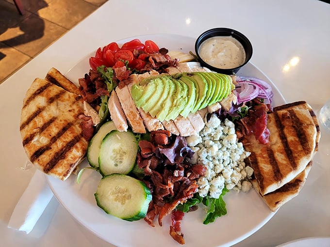 Who said salads can't be exciting? This protein-packed masterpiece with avocado fans and grilled chicken proves breakfast's sophisticated cousin can dazzle.