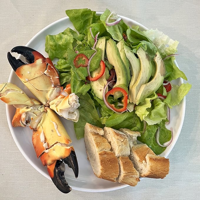 Even the salads here get the seafood treatment, because vegetables alone never won any flavor contests.