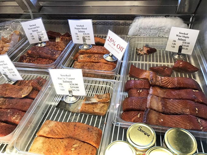 More varieties of smoked salmon than some people have shoes – each with its own personality, from sweet maple to peppery heat, all begging to be sampled.