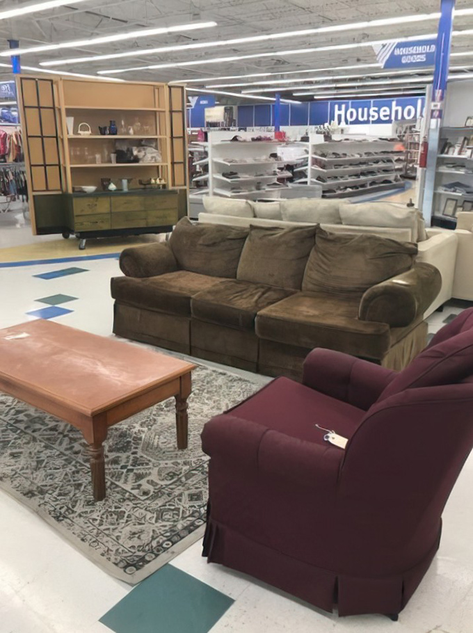 The sofa section – where you can literally sit on your savings while contemplating which comfort cloud comes home.