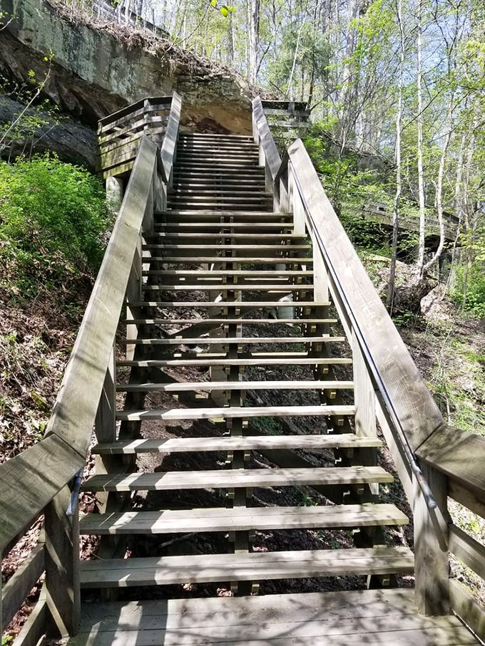 These stairs aren't just a path—they're a time machine taking you back to when water and rock began their centuries-old dance.