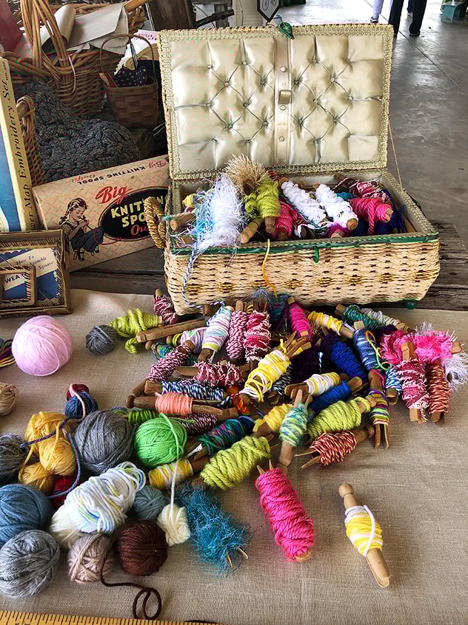 A crafter's dream – yarn in every color of the rainbow and then some. That half-finished scarf project just found its missing inspiration.