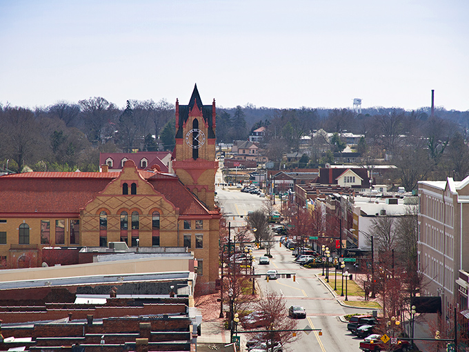 Anderson's downtown skyline reaches toward blue Carolina skies, a perfect blend of small-city energy and small-town approachability.