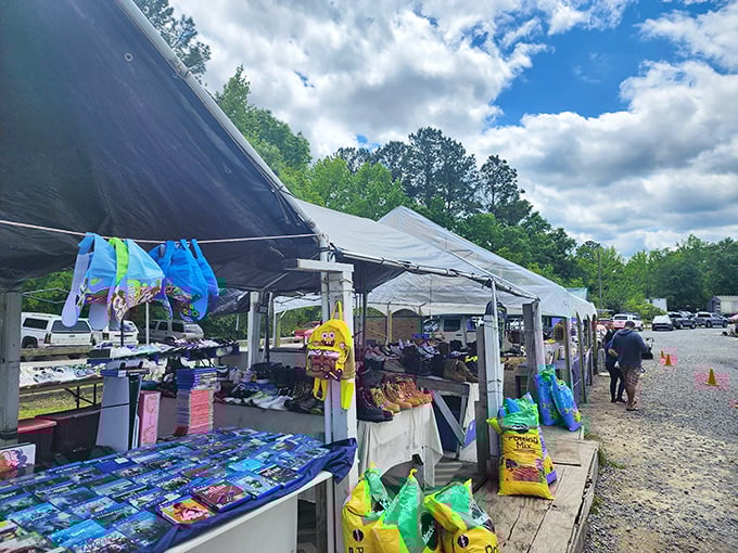 Coastal Carolina's outdoor market tents stretch seemingly forever – wear your Fitbit, you'll hit your step goal!