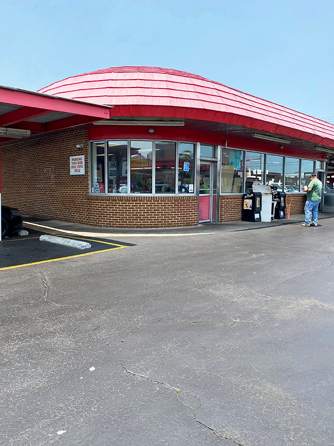 Doumar's iconic pink roof and retro design are like a time machine disguised as an ice cream stand. 