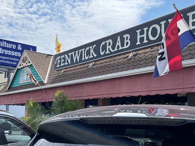 Fenwick Crab House announces its specialty with a vibrant mural – because when you're this good at crabs, subtlety is overrated.