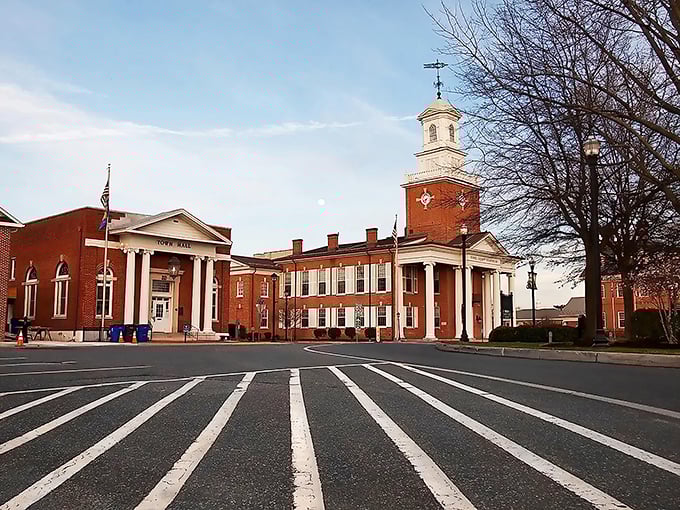 Georgetown's historic courthouse anchors the town circle, creating a postcard-perfect scene that hasn't changed in generations.