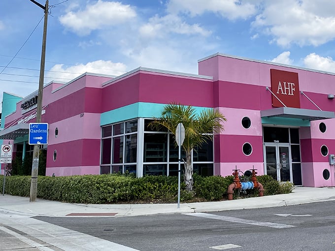 Out of the Closet's cotton candy colors make thrift shopping feel like visiting a fashionable carnival of bargains.