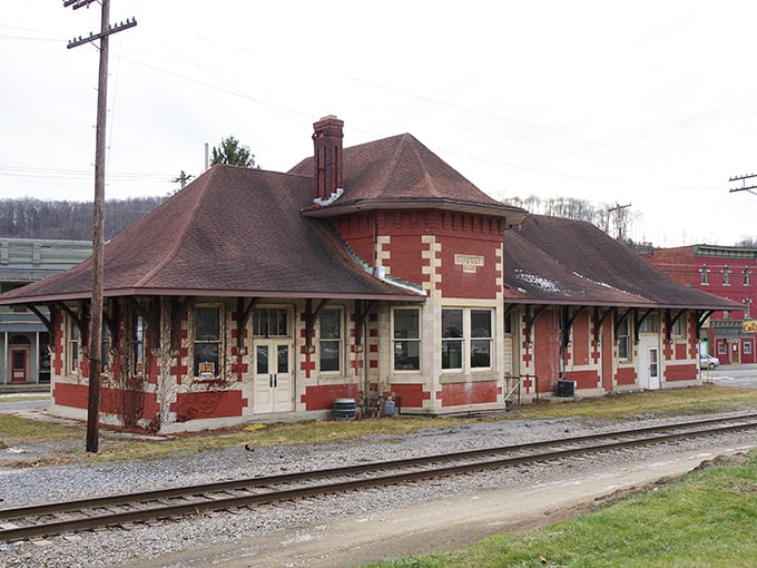 Waiting for passengers who'll never arrive, Ridgway's historic station stands as a red-brick reminder of Pennsylvania's golden railway era.