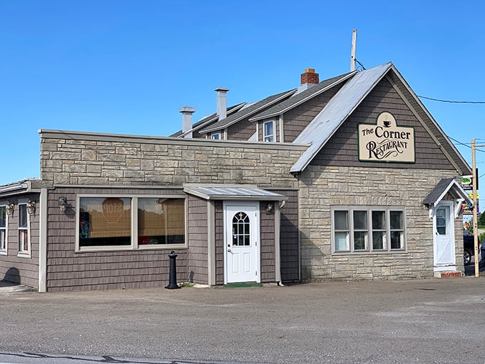 Cozy cottage charm meets serious comfort food - this stone and shingle beauty looks like grandma's house with better coffee.