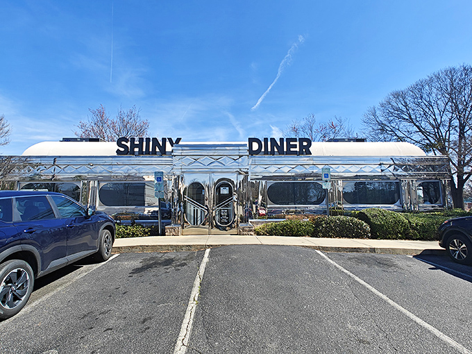The Shiny Diner lives up to its name – this gleaming silver beauty looks like it rolled straight out of American Graffiti.