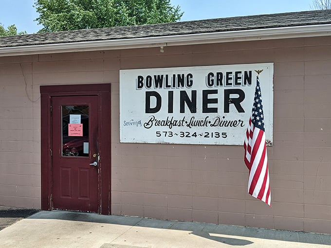 That American flag isn't just patriotic decoration – it's advertising food that represents the best of heartland cooking traditions.