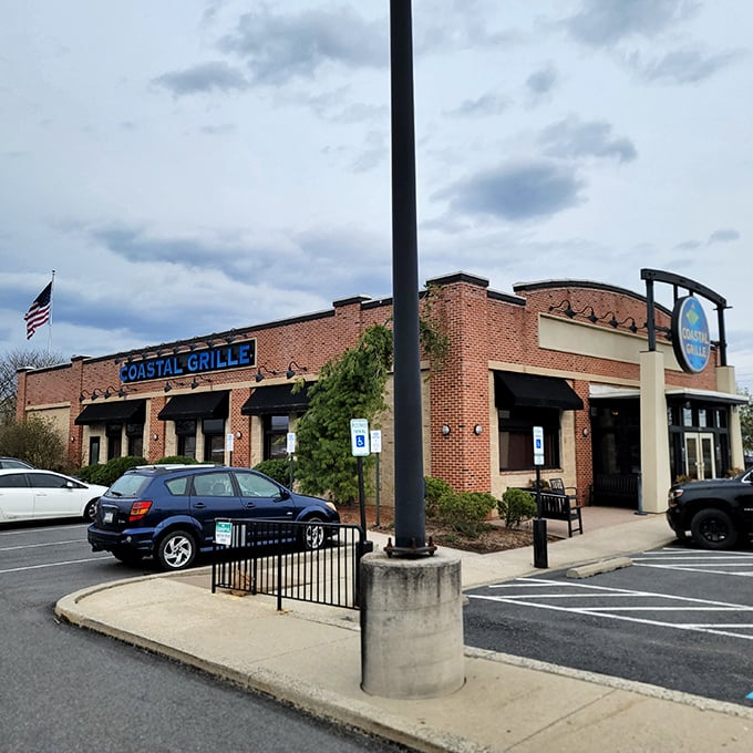 Clean lines, welcoming entrance – Coastal Grille skips the kitschy nets and buoys for a sophisticated approach to seafood.