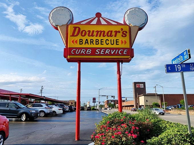 The vintage Doumar's sign proudly announces what generations of Norfolk residents already know – this place is legendary. 