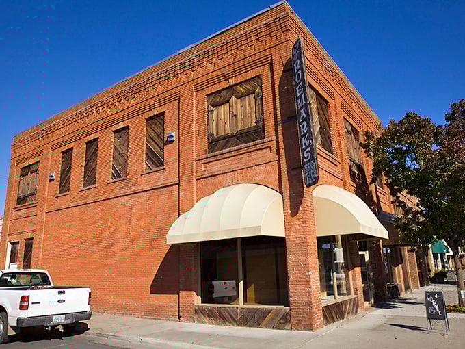 Hermiston's brick buildings stand sentinel under that famous Eastern Oregon blue sky, framing a downtown that moves at its own pace.