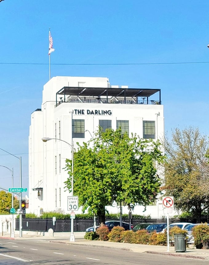 The Darling Hotel building brings vintage glamour to Visalia's skyline—proving that, like good cheese, some architecture only gets better with age.