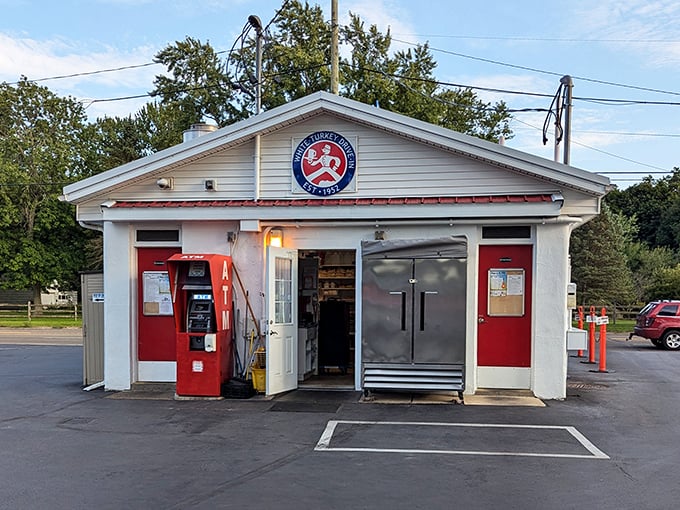 That iconic red and white building with the vintage running man logo – White Turkey is where nostalgia gets served with a side of fries.