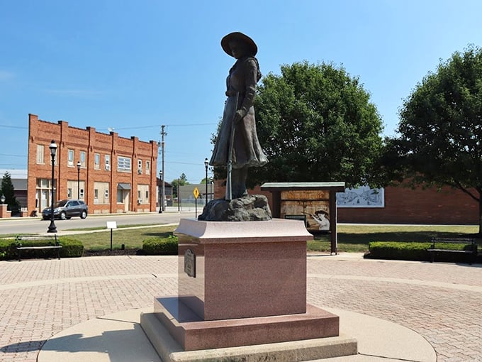 Annie Oakley stands proud in her hometown, reminding visitors that Greenville has always produced extraordinary characters with remarkable aim.