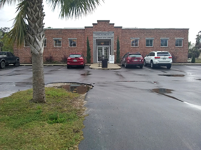 Even the Apalachicola library looks like it belongs in a coastal painting—a brick testament to the area's commitment to preserving its small-town charm.