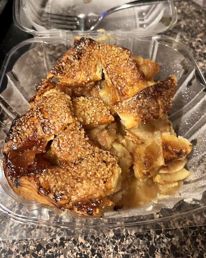 Apple pie that doesn't just speak to your taste buds—it sings to your soul. That golden crust is what pastry dreams are made of.