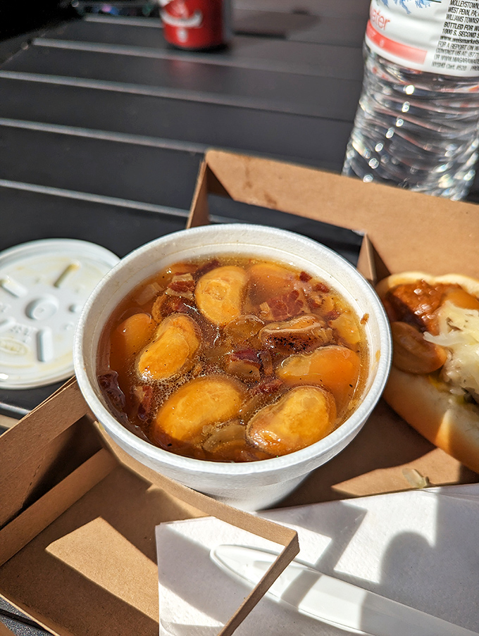 Those aren't just beans—they're the supporting actors that deserve their own Oscar. Swimming in savory broth, they're the sidekick that steals the scene.