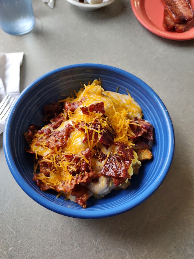 A breakfast bowl that says "good morning" better than any alarm clock – hearty, cheesy, and guaranteed to fuel your day's adventures.