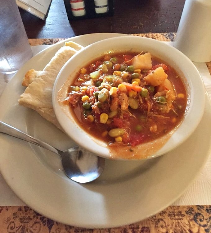 Brunswick stew that's worth crossing state lines for. Each spoonful contains vegetables that actually wanted to be in this stew.