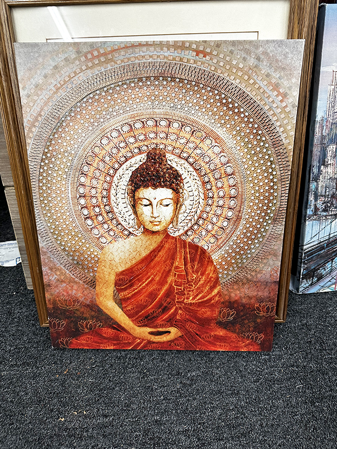 Serenity now! This Buddha artwork brings zen vibes to any space, reminding us to find peace—even while bargain hunting.