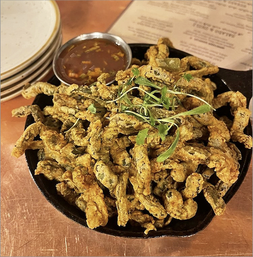 Cactus fries—because regular potatoes weren't feeling adventurous enough. Crispy, unique, and the perfect conversation starter for first dates or family reunions.