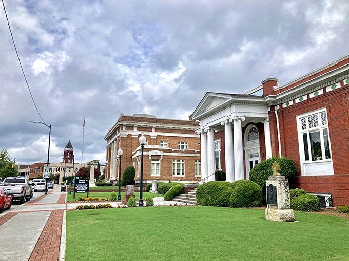 The Carnegie Building's stately columns and red brick façade remind us that libraries were once palaces of knowledge, not just places to charge your phone.