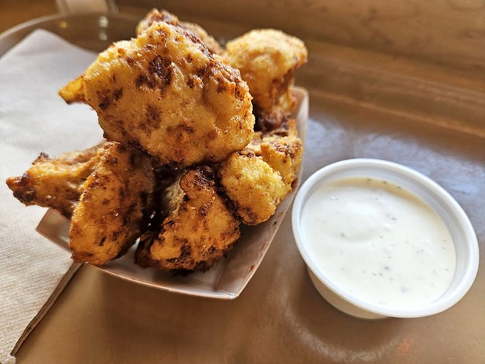 Cauliflower transformed from vegetable wallflower to golden-fried rock star. Even vegetable skeptics might be converted by these crispy nuggets.