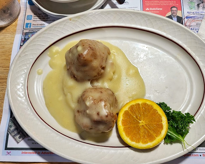 Chicken croquettes swimming in velvety gravy – comfort food that doesn't just hug your soul, it gives it a warm blanket and tells it everything will be okay.