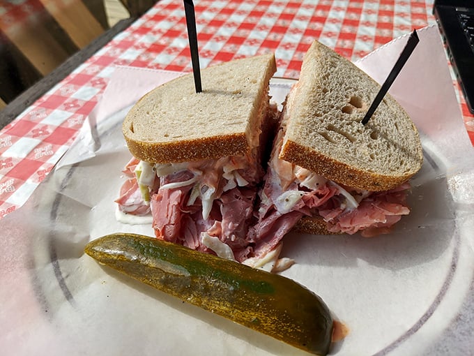 This corned beef sandwich isn't messing around. It's the no-nonsense lunch that says, "I'm here to satisfy, not to show off on Instagram."