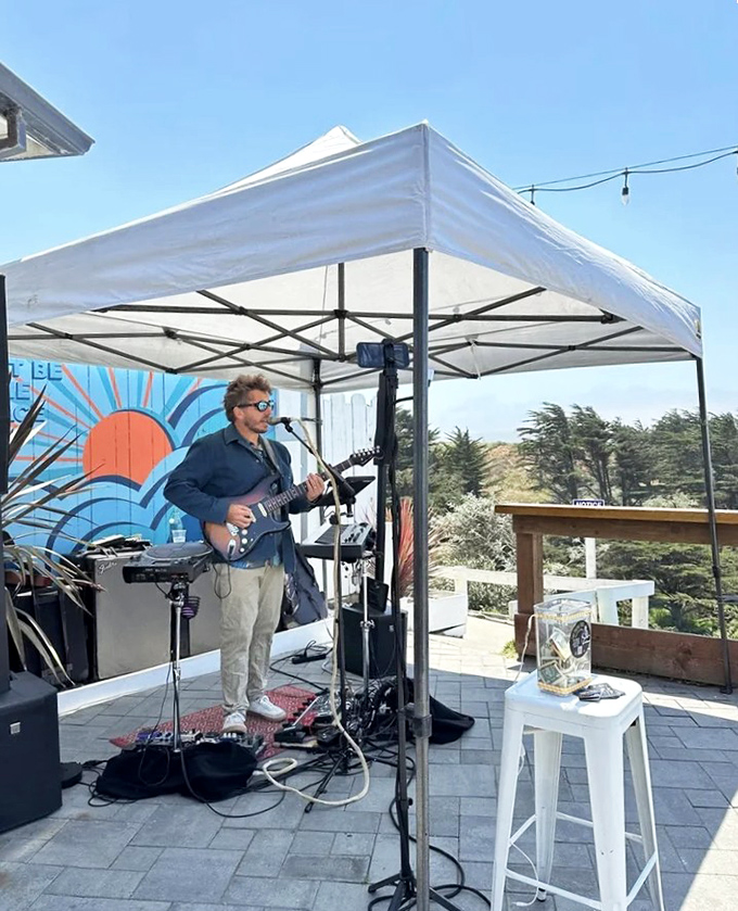Live music with an ocean soundtrack—this performer isn't just playing songs, he's providing the perfect soundtrack to your coastal escape.