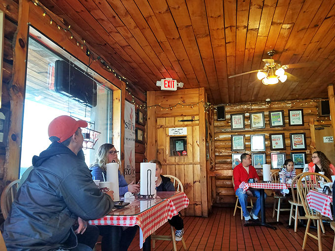 The dining room fills with a cross-section of Madison – from students to professionals, all united by the universal language of great barbecue.