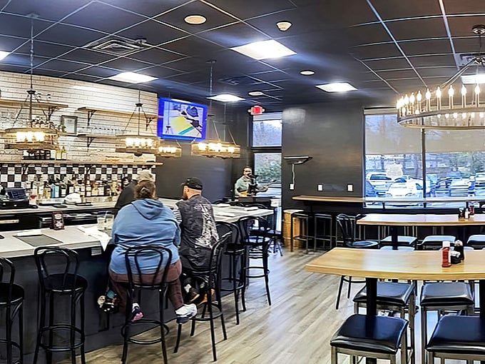 Where breakfast decisions are made and friendships are cemented. The bar seating offers front-row tickets to the culinary theater happening behind the counter.