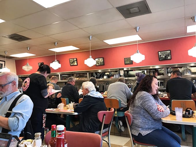 The morning crowd knows—this isn't just about eating, it's about participating in a ritual of community and comfort food that defines American dining.