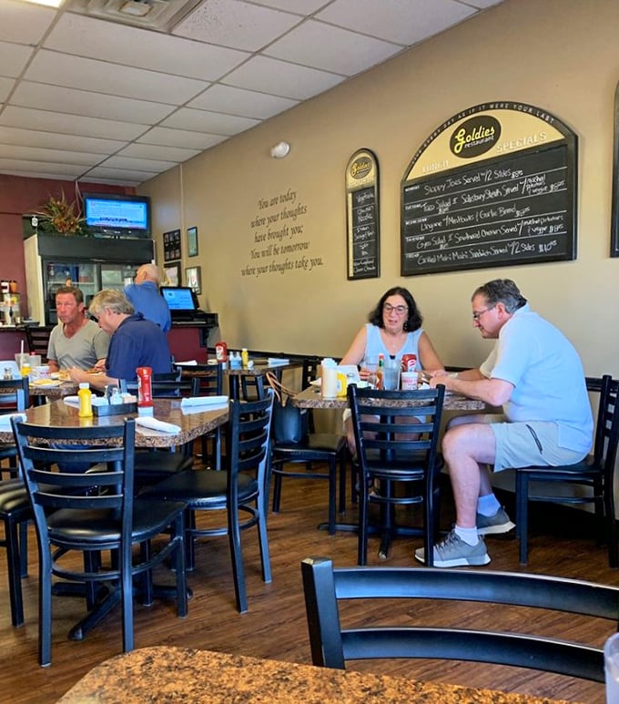 The breakfast crowd knows quality when they see it – notice how nobody's rushing through this meal.