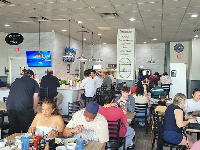 The breakfast crowd knows quality when they taste it, and this bustling scene proves the point.