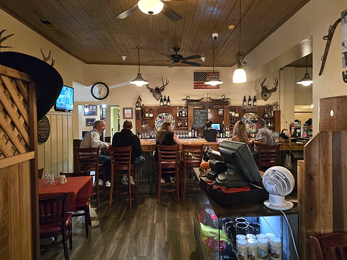 The bar area hums with the satisfied murmurs of patrons who've discovered what locals have known for decades.