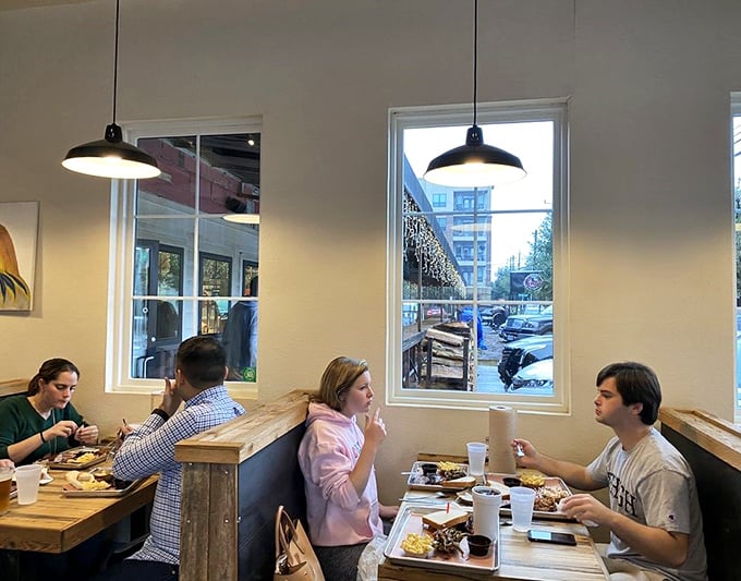 The universal language of satisfied diners enjoying food that speaks directly to their souls.