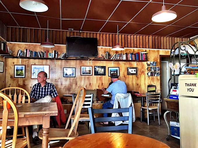 The regulars know the secret – grab a seat against the wood-paneled wall, bring a book, and suddenly three hours disappear like magic.