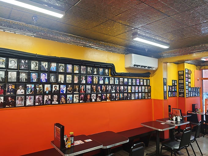 The walls tell stories of political history while diners create their own memories in this no-frills, all-thrills dining room.