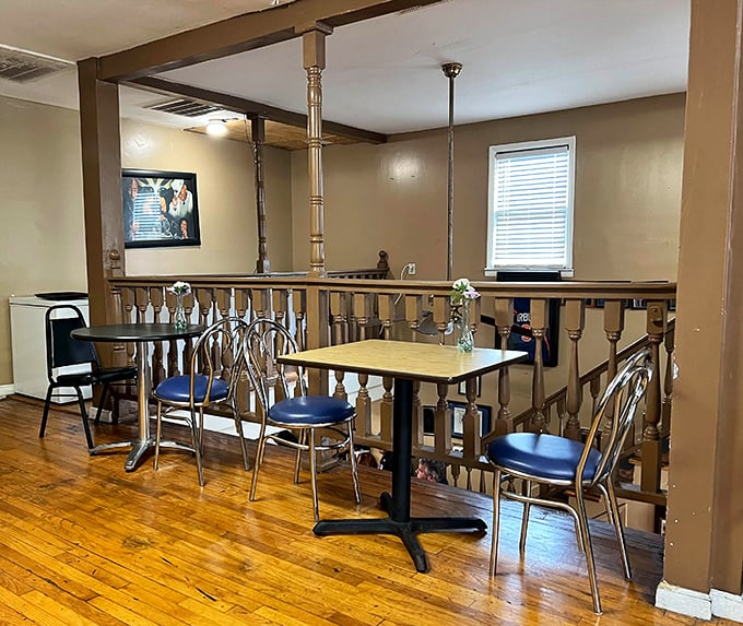 Wooden floors and simple tables create dining spaces where the food, not the decor, rightfully becomes the star of the show.