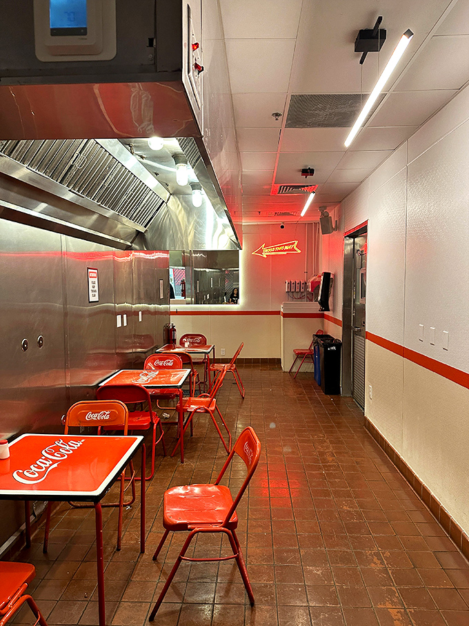 Industrial chic meets neighborhood warmth in this perfectly designed dining space.