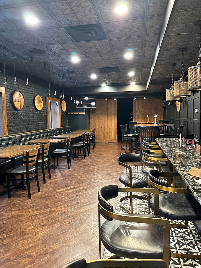 The Barrel Room offers a more intimate dining experience, with warm wood tones and barrel accents that whisper "stay awhile."