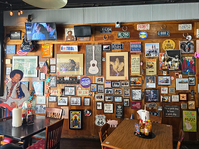 The walls tell stories of music legends while you create your own epic tale of BBQ conquest. Memorabilia that feeds the soul.