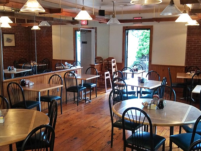 The dining room feels like it's been here forever, in the best possible way—a place where conversations flow as freely as the coffee.